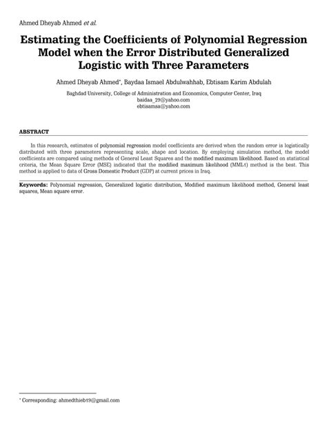 Pdf Comparison Of Estimate Methods Of Multiple Linear Regression Model With Auto Correlated