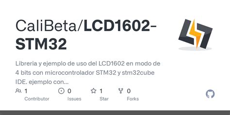 Github Calibetalcd1602 Stm32 Libreria Y Ejemplo De Uso Del Lcd1602
