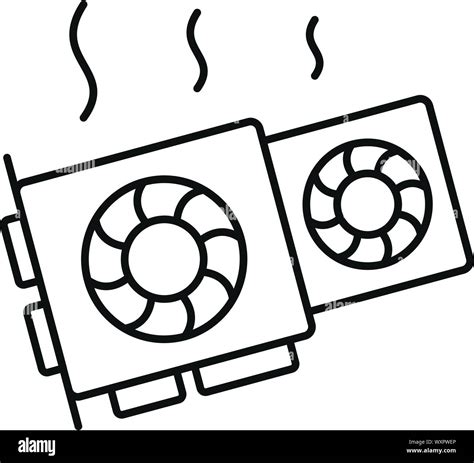 Hot Mining Video Card Icon Outline Hot Mining Video Card Vector Icon For Web Design Isolated On
