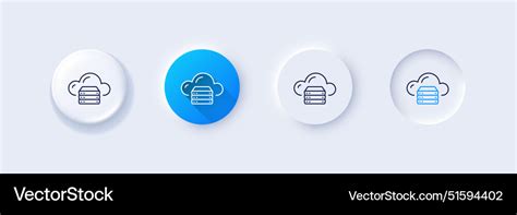 Cloud Computing Server Line Icon Internet Data Vector Image