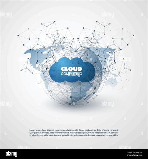 Cloud Computing Design Concept Digital Network Connections