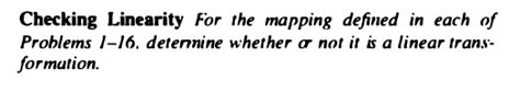 Solved Checking Linearity For The Mapping Defined In Each Of