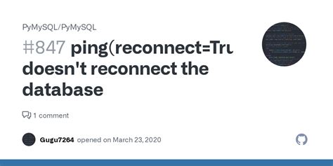 Pingreconnecttrue Doesnt Reconnect The Database · Issue 847