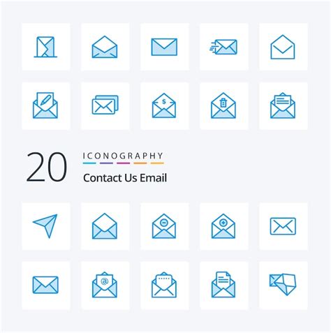 Premium Vector 20 Email Blue Color Icon Pack Like Email Email Communication Communication Add