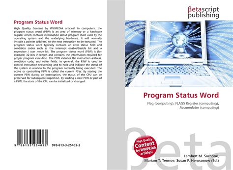Program Status Word 978 613 3 25402 2 6133254025 9786133254022