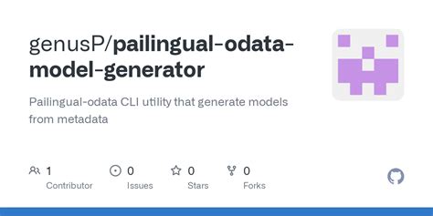 github genusp pailingual odata model generator pailingual odata cli utility that generate