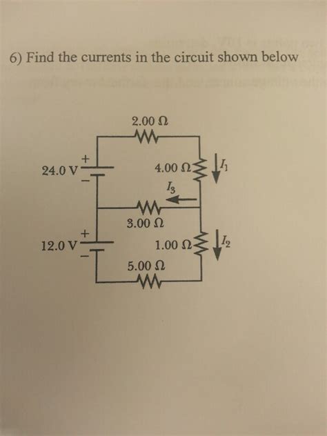 Solved 6 Find The Currents In The Circuit Shown Below 200