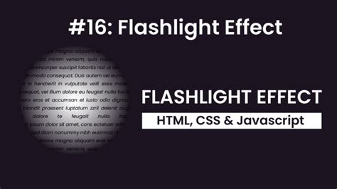 Flashlight Effect With Html Css And Javascript Coding Artist