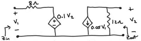 Solved A Using The Circuit Below Determine The Z Parameter Matrix Of The Circuit B
