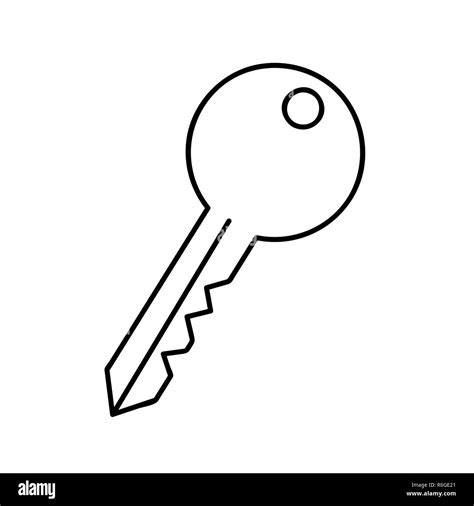 Key Simple Icon Pictogram Outline Vector Illustration Stock Vector