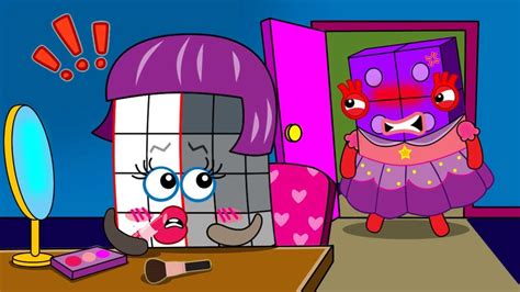 Oh No Numberblocks 19 Sneaks Into Numberblocks 6 Girls Room L Numberblocks Fanmade Coloring