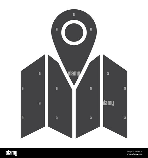 Pinpoint On Map Glyph Icon Geolocation And Navigation Gps Sign Vector Graphics A Solid