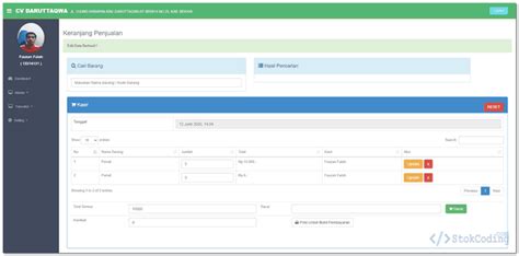 Aplikasi Penjualan Berbasis Web PHP StokCoding