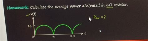 Solved Homework Calculate The Average Power Dissipated In Chegg Com