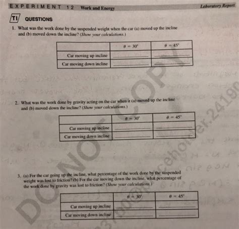 Solved Experiment 12 Work And Energy Laboratory Report Ti