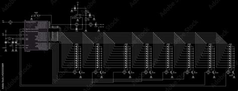 Schematic Diagram Of Electronic Device On Sheet Of Paper Vector Drawing Electrical Circuit With