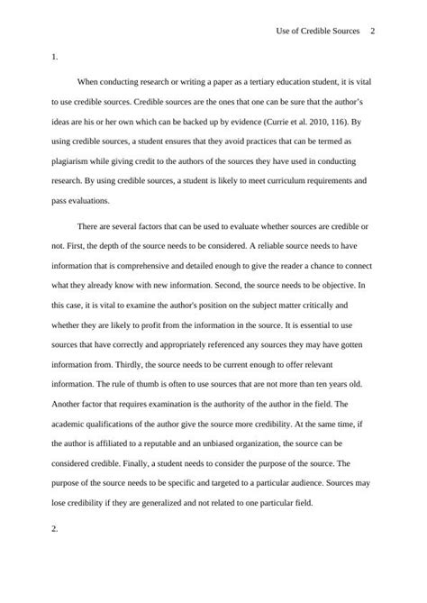 Use Of Credible Sources In Research Desklib