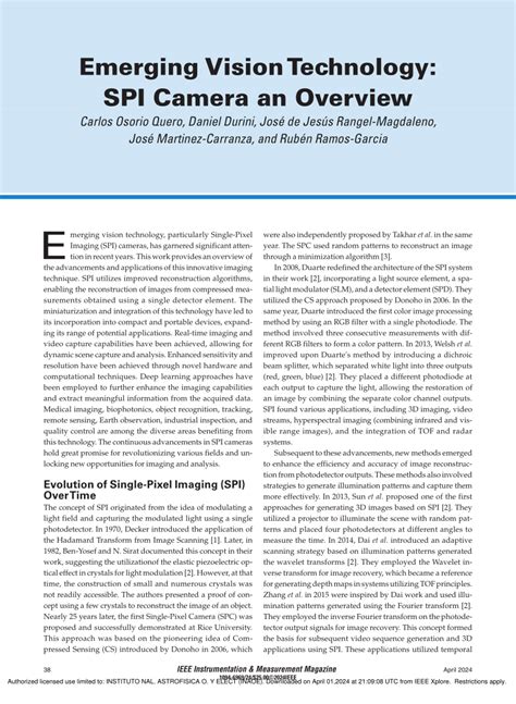 Pdf Emerging Vision Technology Spi Camera An Overview Evolution Of Single Pixel Imaging Spi