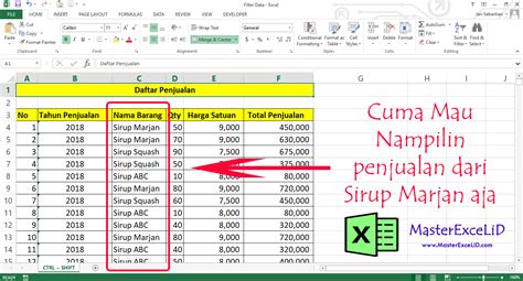 Belajar Excel Filter Data Dan Cara Cepat Filter Data Masterexcelid
