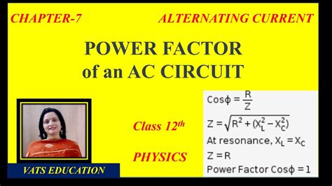 Power Factor In An Ac Circuit Class 12 Physics Chapter 7 Alternating