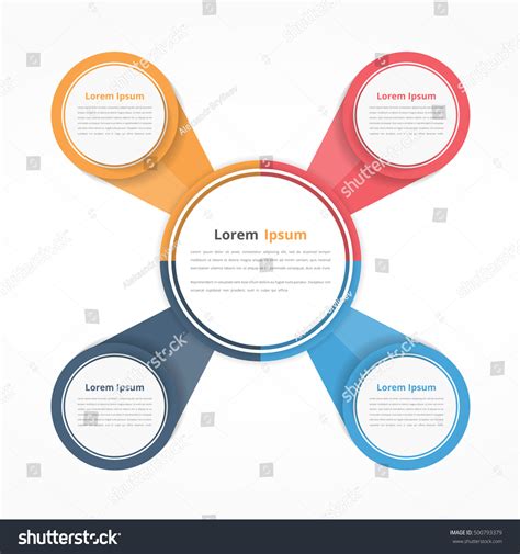 Circle Diagram Four Elements Steps Options Stock Vector Shutterstock