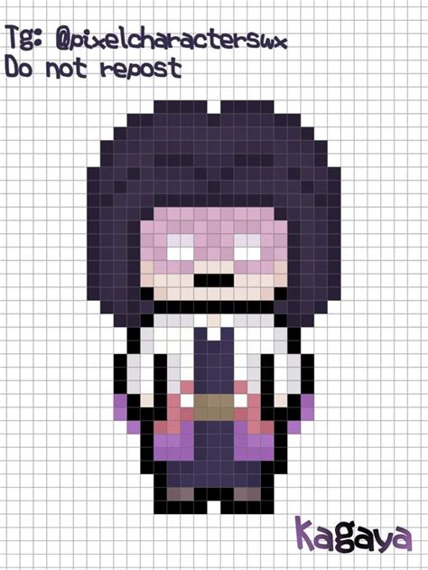 Пиксельная схема Кагая из клинок рассекающий демонов Милые рисунки Рисунки крестов Милый