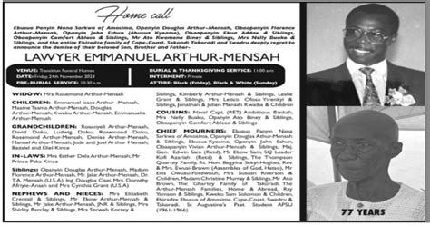 Lawyer Emmanuel Arthur Mensah Rip Ghana