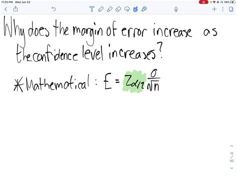 Why Does The Margin Of Error Increase As The Level Of Confidence Increases Numerade