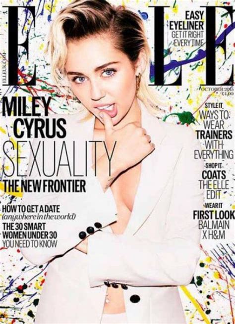 Miley Cyrus On The Cover Of Elle Magazine Uk October 2015 Issue