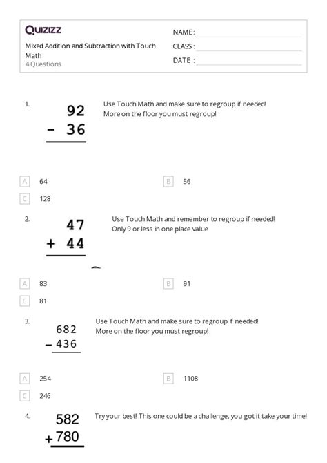 Mixed Addition And Subtraction Printable Sheets