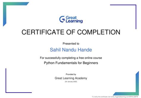 🚀 Completed Python Basics Course On Great Learning 🐍 Hello Linkedin Community 👋 Excited To