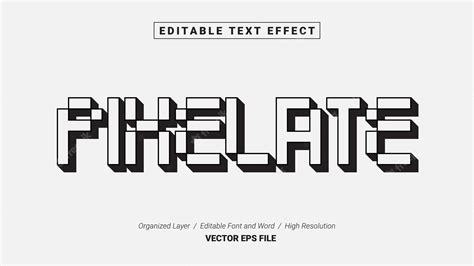 Premium Vector Editable Pixelate Font Typography Template Text Effect Style Lettering Vector