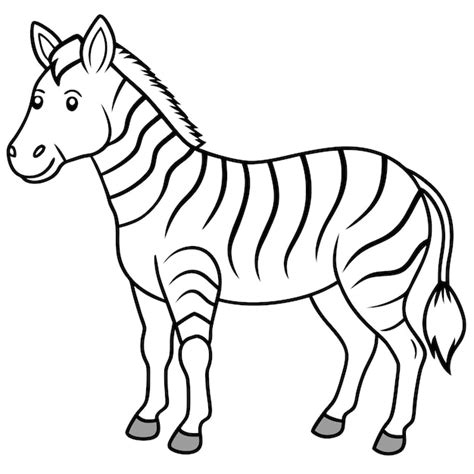 Premium Vector Zebra Coloring Page Animal Outline Illustration