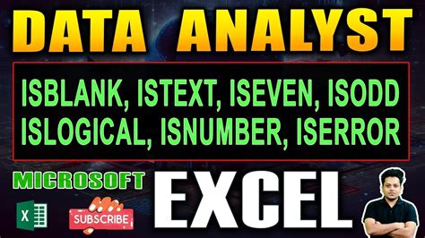 19 Information Functions In Excel Data Analytics Exceltutorial Excel Youtube