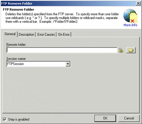 FTP Remove Folder Action