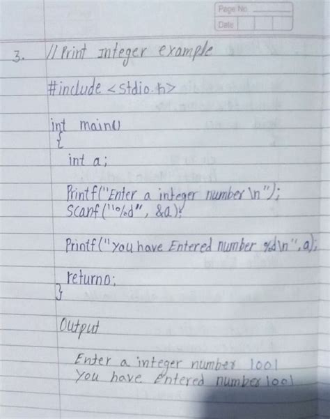 Print Integer C Language Learning