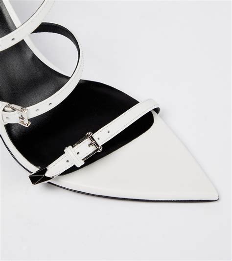 Pin Point Leather Sandals In White Versace Mytheresa