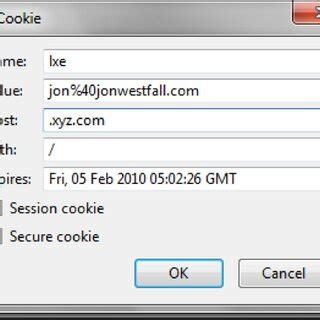 Dialog Box To Modify Cookie Values Download Scientific Diagram