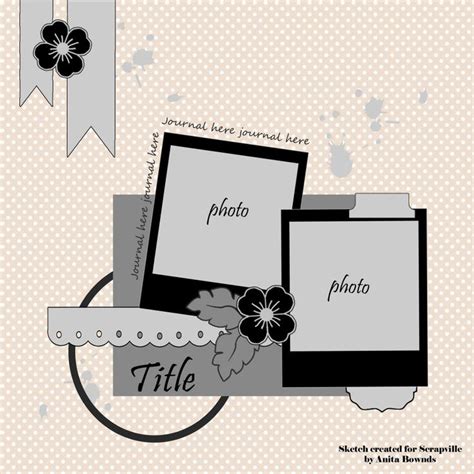 Layout Sketch 5 By Anita Bownds Scrapbook Layout Sketches Scrapbook