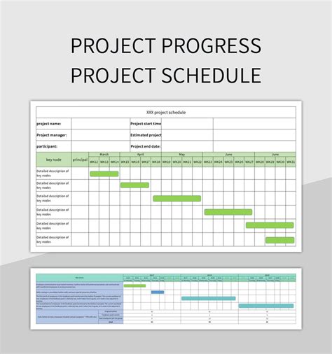 Project Progress Project Schedule Excel Template And Google Sheets File For Free Download