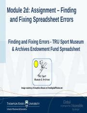 Finding And Fixing Spreadsheet Errors Step By Step Guide Course Hero