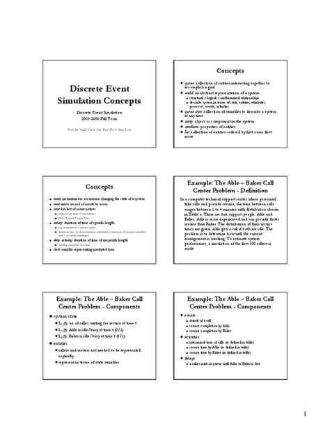 Discrete Event Simulation Concepts Handouts Pdf Time System