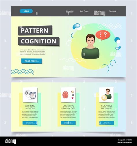 Pattern Recognition Flat Landing Page Website Template Working Memory
