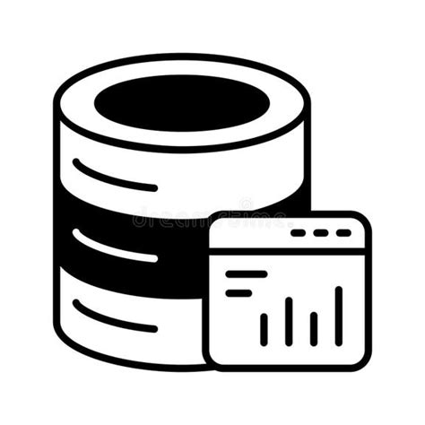 bar chart with database showing concept vector of database analysis