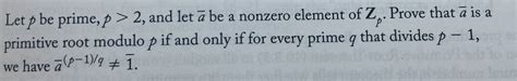 solved let p be prime p 2 and let a be a nonzero element