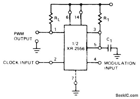 PULSE DURATION MODULATOR USES TIMER Basic Circuit Circuit Diagram SeekIC Com