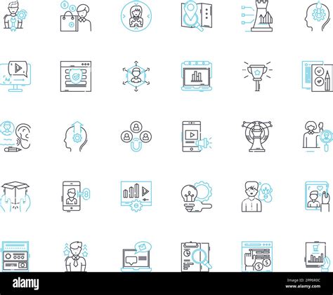 Brand Consultants Linear Icons Set Strategy Branding Positioning Differentiation Identity