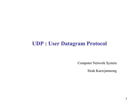 PPT UDP User Datagram Protocol PowerPoint Presentation Free Download ID 867922