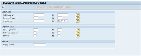 Sdd1 Sap Tcode Duplicate Sales Documents In Period