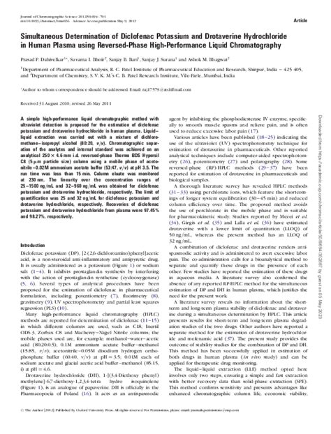 Pdf Simultaneous Determination Of Diclofenac Potassium And